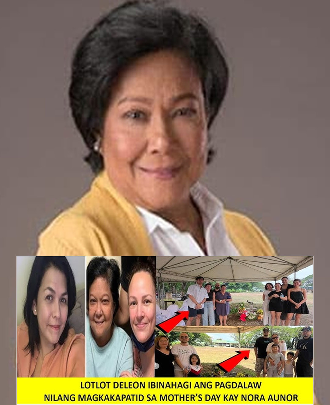 Lotlot De Leon Shares Heartfelt Visit to Ate Guy's Grave on Mother's Day, Netizens React/hi - News