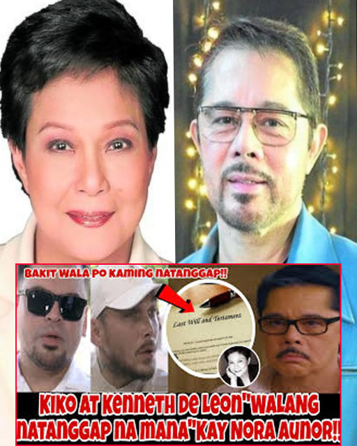 SHOCKING REVELATION: Nora Aunor's adopted sons Kiko and Kenneth De Leon ...