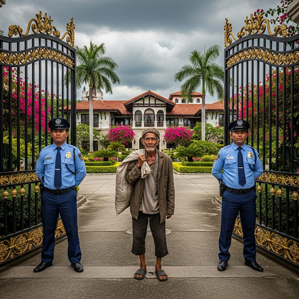 The man dressed as a construction worker arrived at the gate of the ...