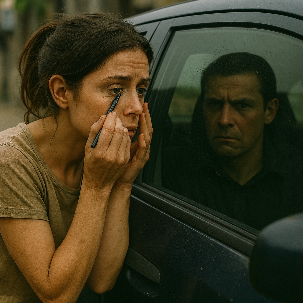 A POOR GIRL WAS PUTTING ON MAKEUP AT A CAR WINDOW WITHOUT KNOWING ...