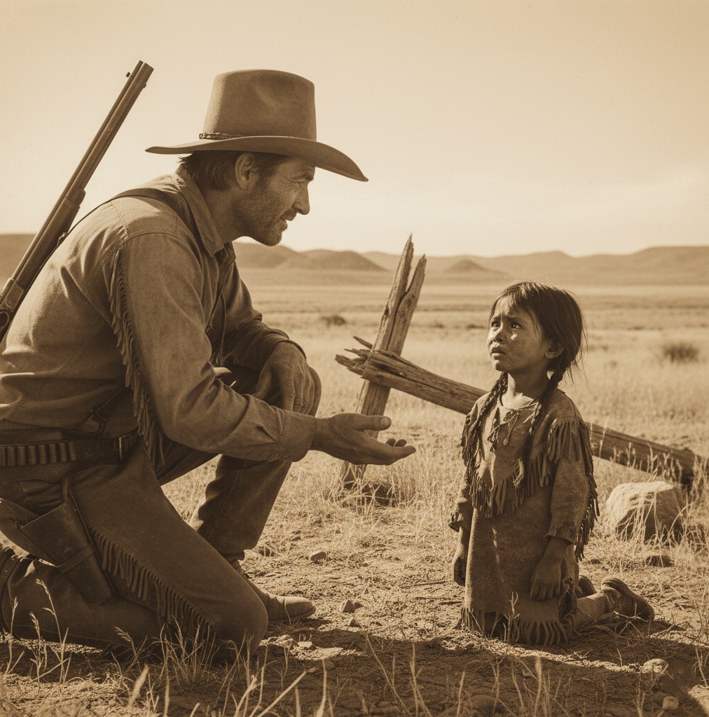 A COWBOY helped a hungry APACHE boy. The next day, 200 warriors arrived ...