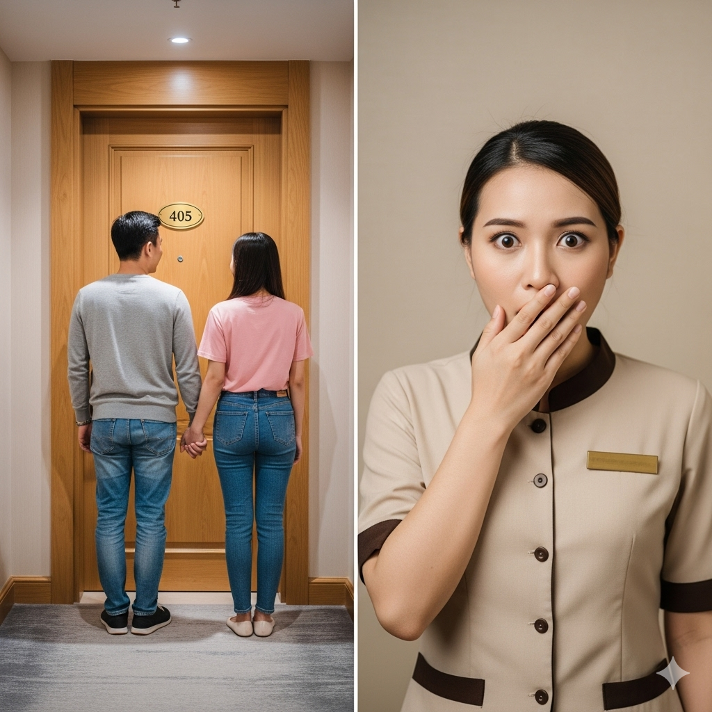 Nakita ng janitor ang dalaga na pumapasok sa silid ng hotel kasama ang kanyang bagong stepfather ...