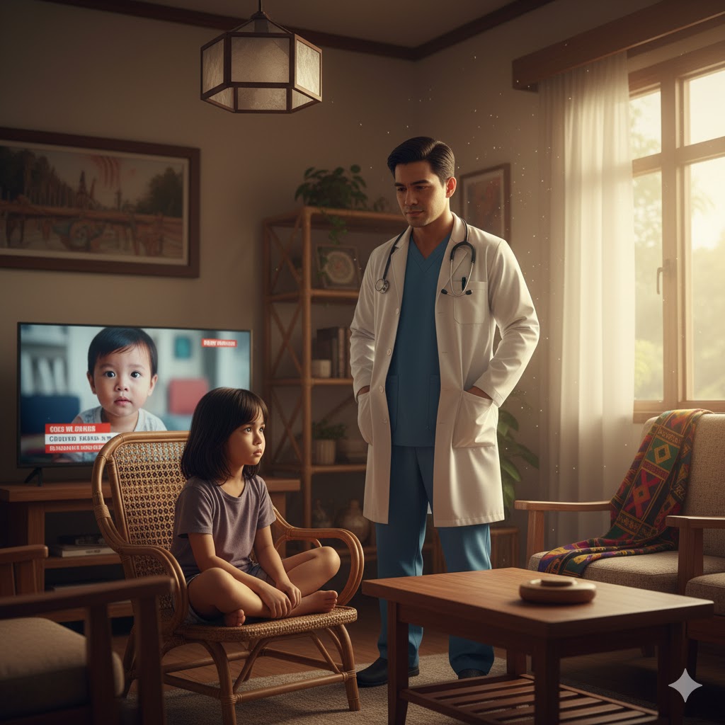 Tinulungan ng isang doktor ang isang nasugatan na batang babae na ...