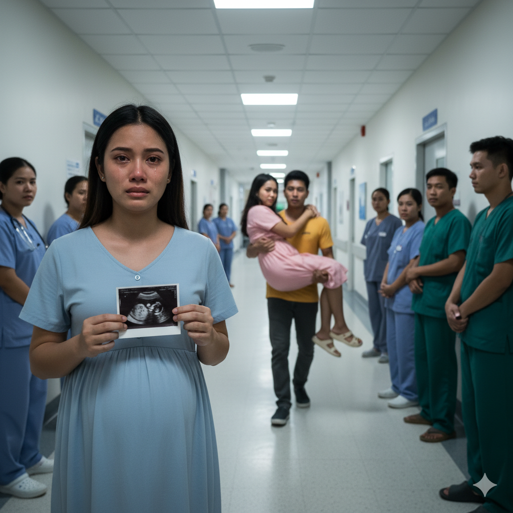 I was at my prenatal checkup when I suddenly saw my husband carrying a ...