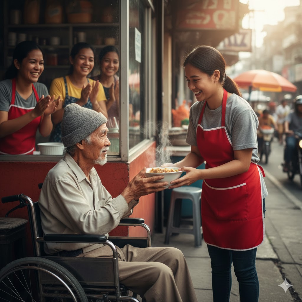 Hindi Alam ng Waitress na ang Pulubing Tinulungan Niya Araw araw ay ...
