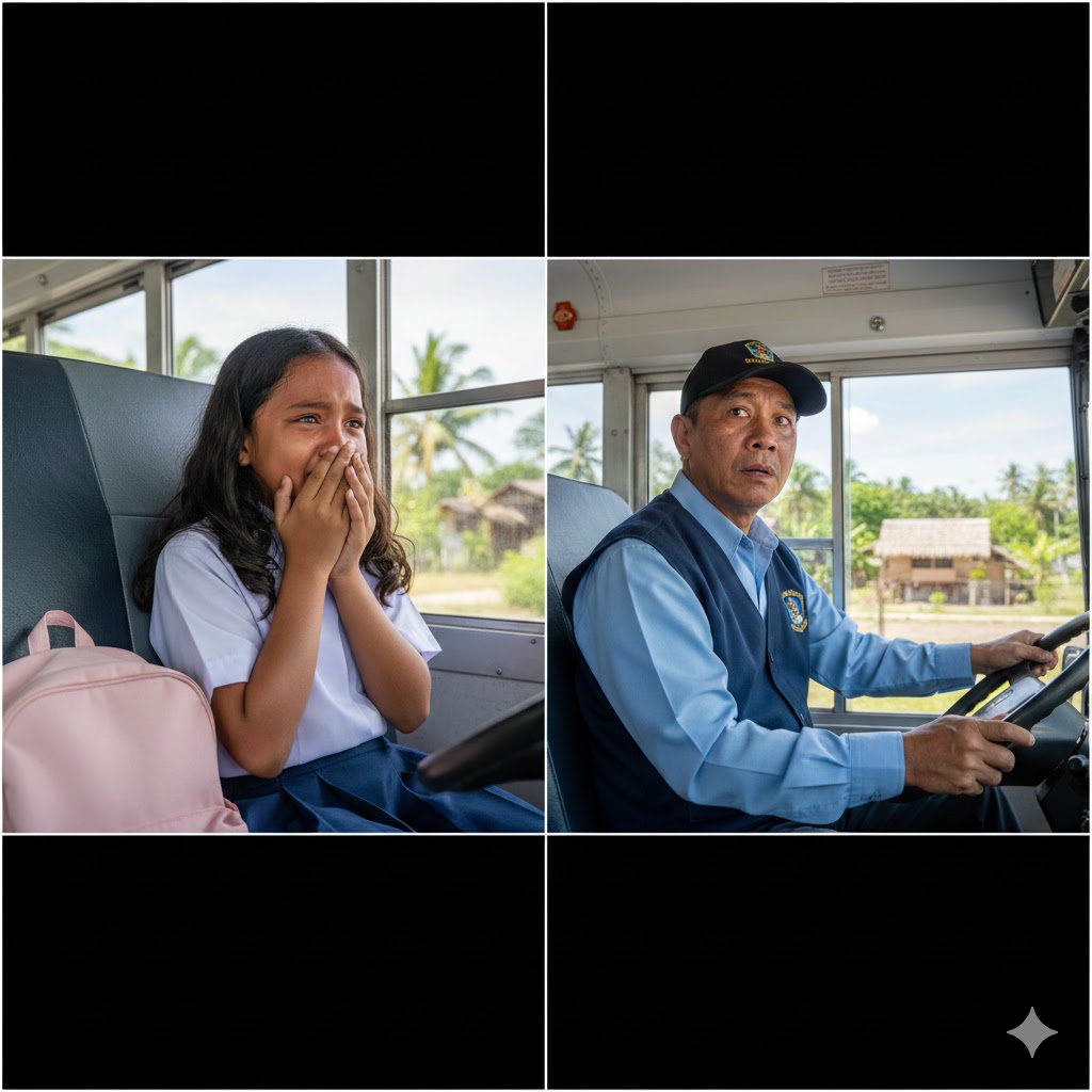Nakikita ng isang drayber ng school bus ang isang batang babae na ...